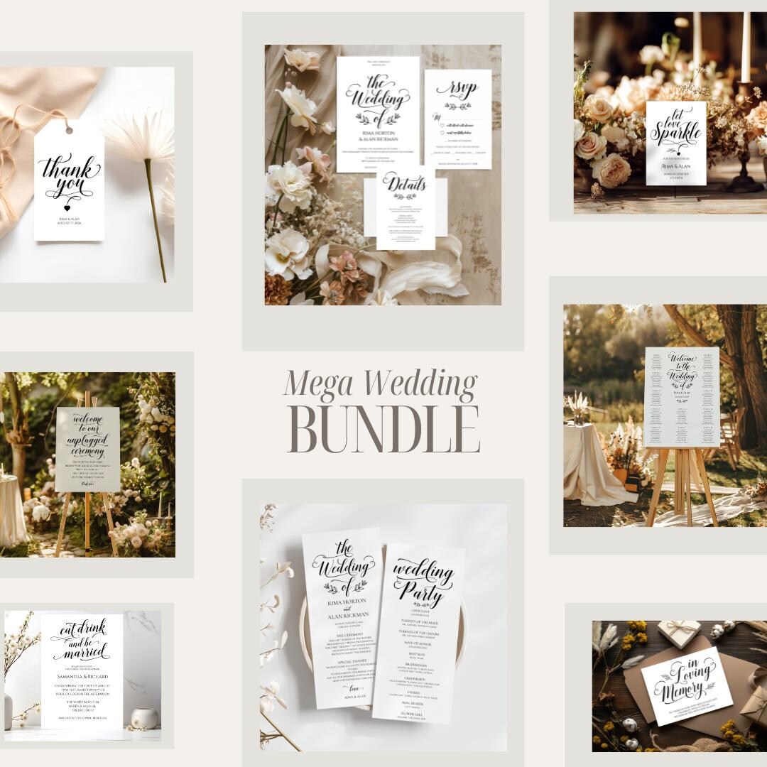 Editable Wedding Template Mega Bundle • Canva Printable Set - Etsy Canada