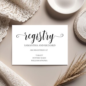 Minimalist Wedding Registry Card Template (digital Download) - Etsy