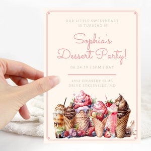Sweet Treat Birthday Invitation: Girl Summer Party (editable Canva ...