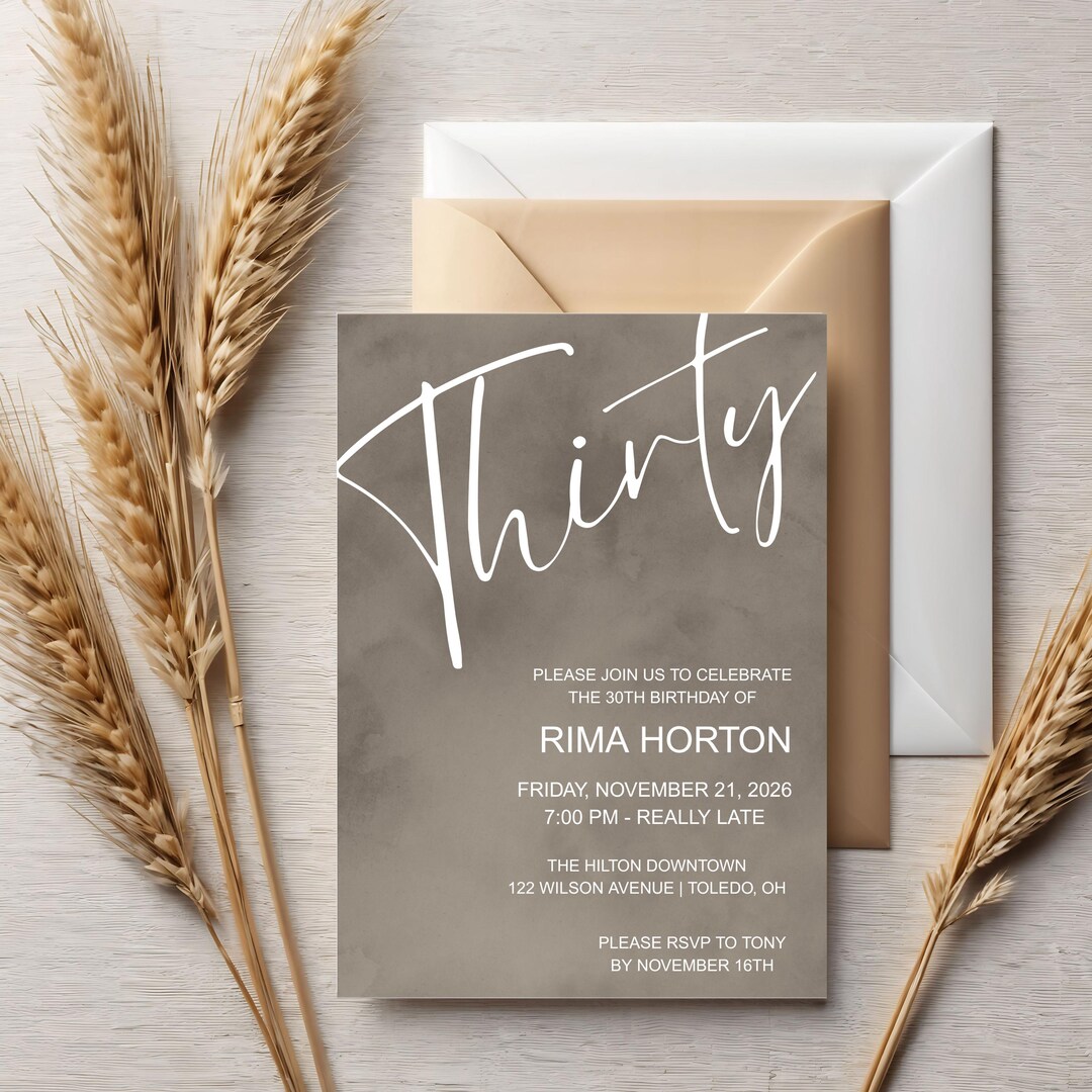 30th Birthday Invitation Template: Editable Party Invite 5x7, PDF - Etsy