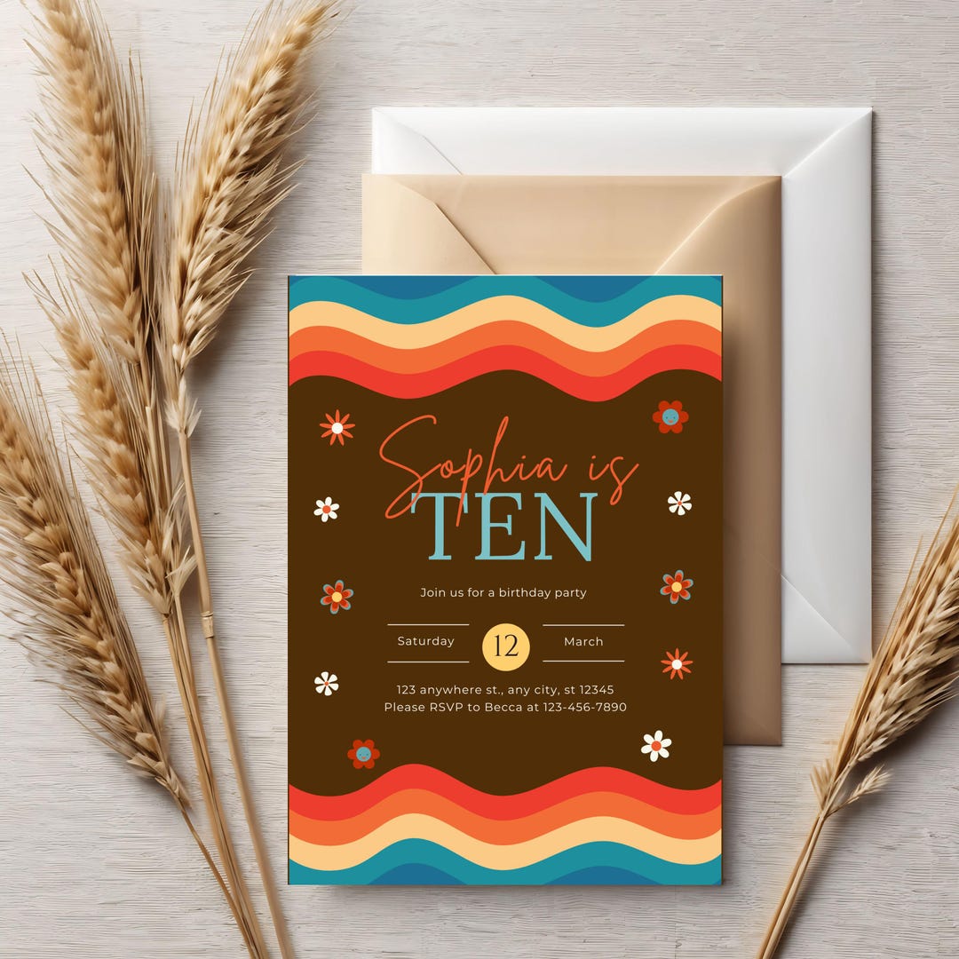 Vintage Birthday Invitation, Retro Birthday Invite,retro Party Invite ...