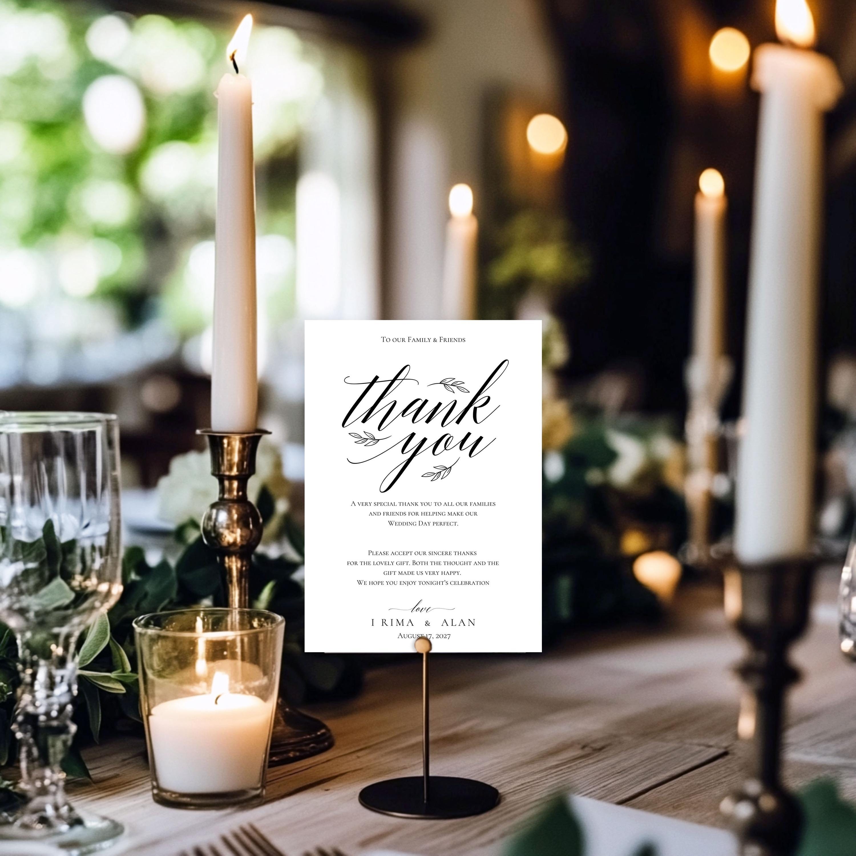 Minimalist Thank You Place Card Template: Editable Wedding Table (canva ...