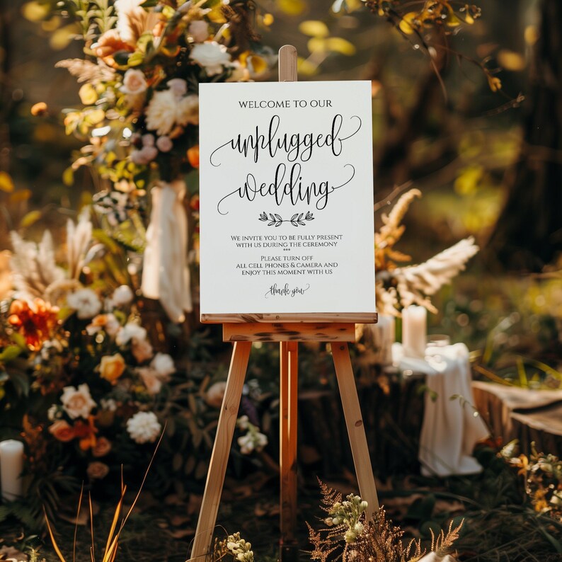 Minimalist Unplugged Ceremony Wedding Sign (digital Download) - Etsy