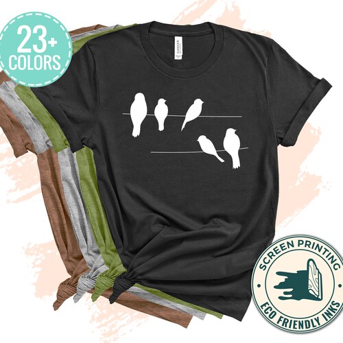 Birds T-shirt Birds on a Wire Graphic Womens Shirt Graphic - Etsy