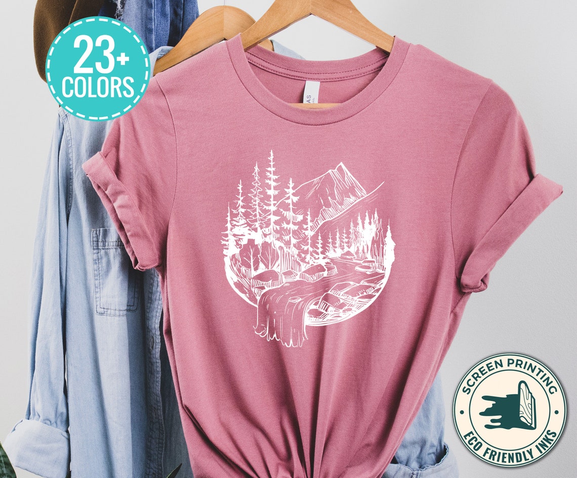 Outdoor Mountains Waterfall T Shirt Water Fall T Shirt | Etsy