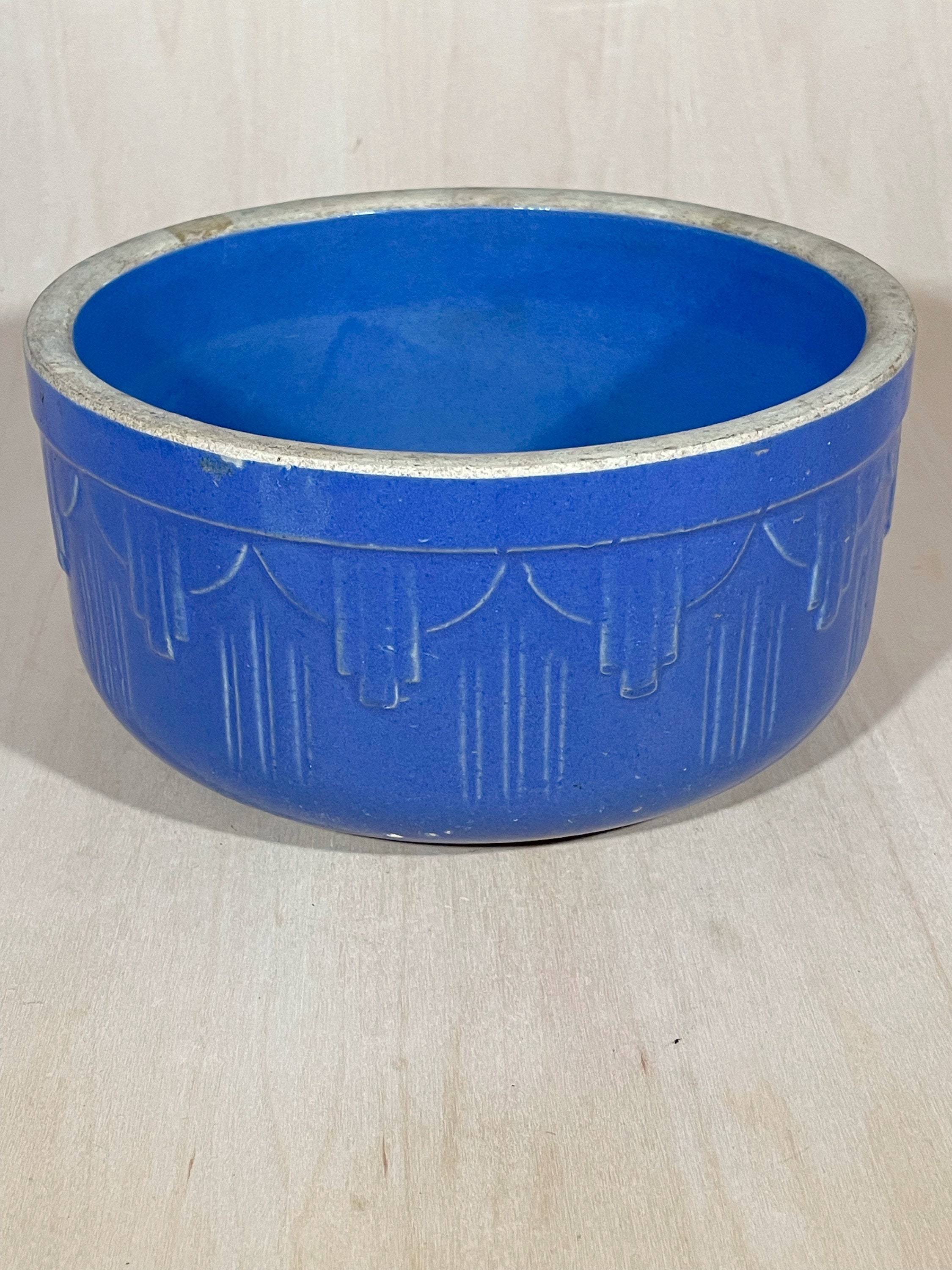 Ruckels Pottery White Hall Pottery 1920's Blue-glazed Stoneware Crock ...