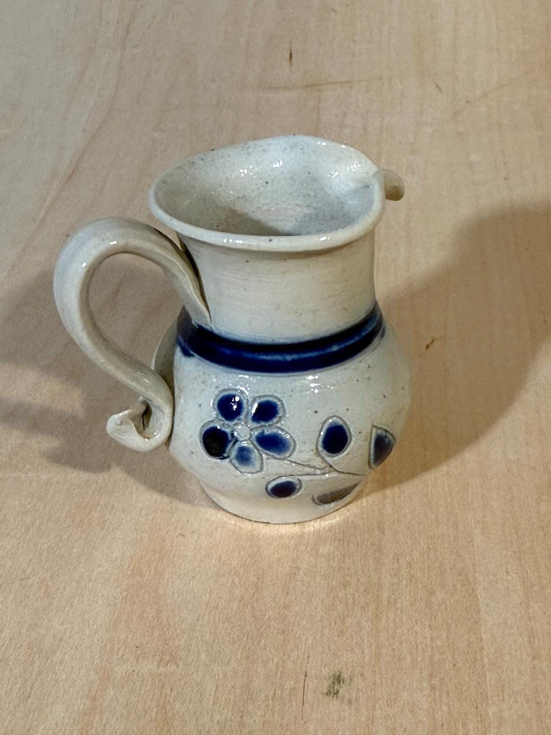 Salt Glazed Miniature Pitcher | Blue Salt Glaze - Etsy