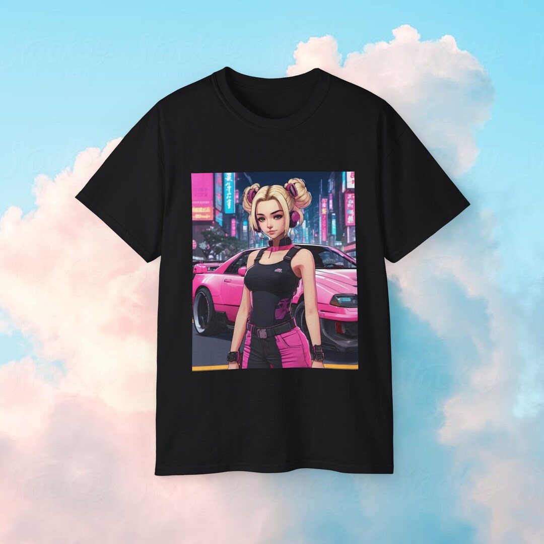 Harajuku Street Racing Girl in Pink Streetwear Kawaii Street Racing ...