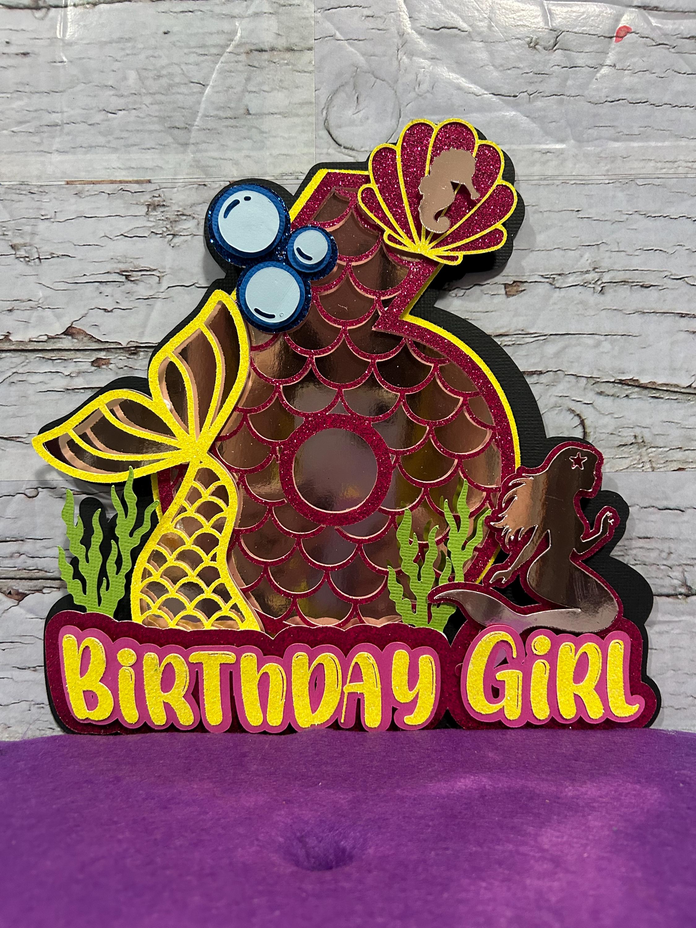 Mermaid Birthday Cake Topper Cake Decor Birthday Decor Mermaid Theme ...