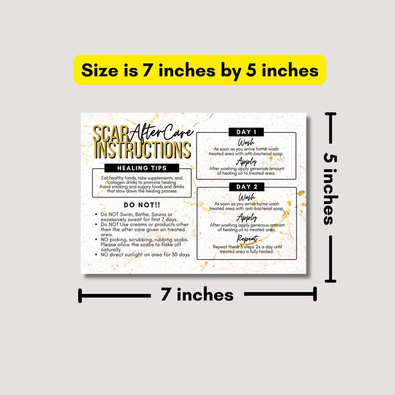 Scar and Stretchmark Camouflage Paramedical Tattoo Aftercare Cards and ...