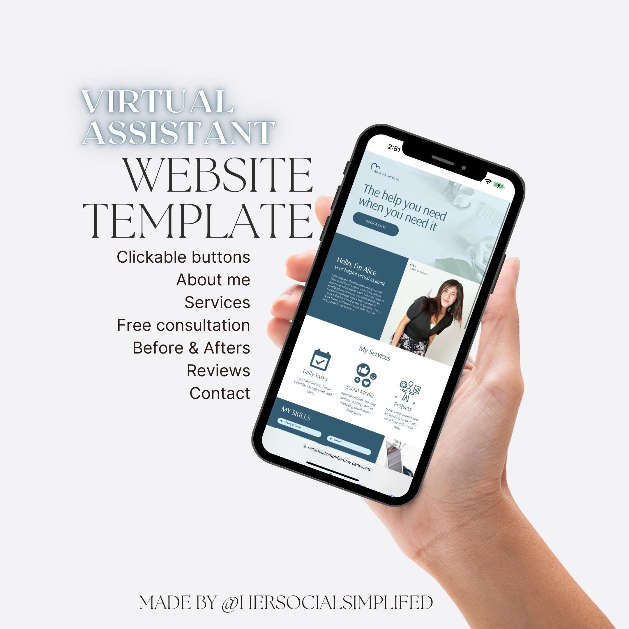Personal Assistant Freelancer Template With Clickable Buttons Easily ...