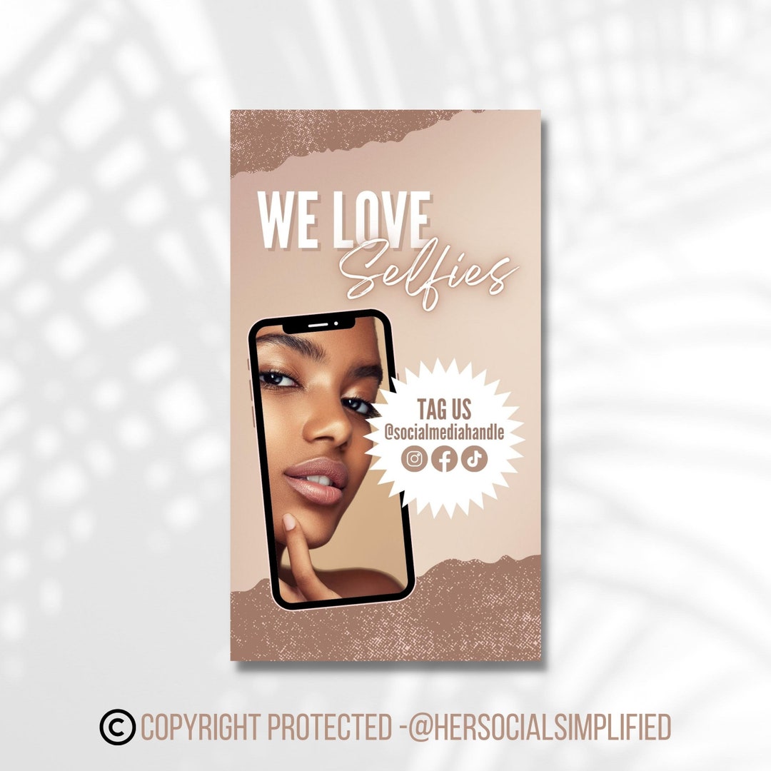 Selfie Card, Selfie Cam, DIY Social Media Flyer - Etsy