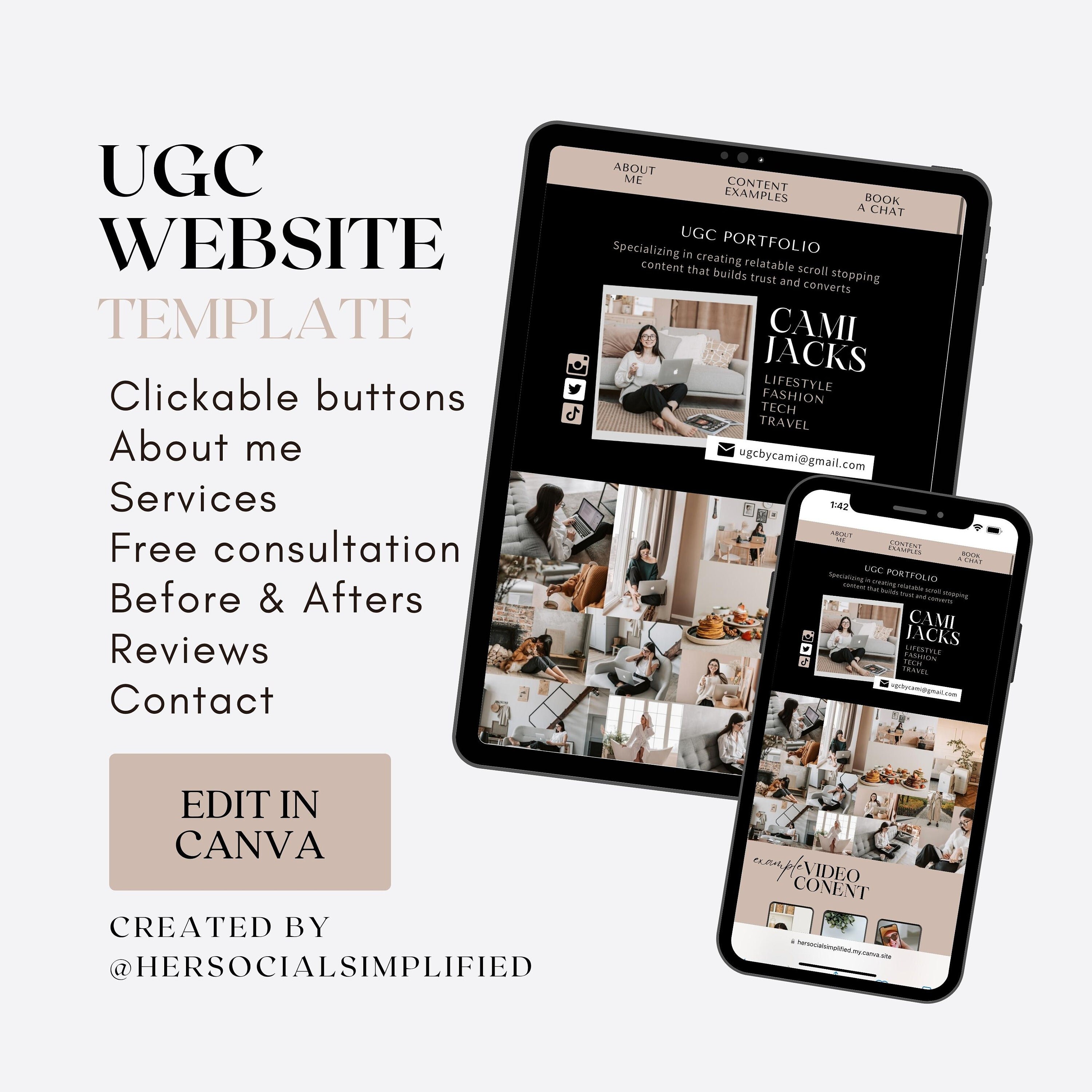 UGC Portfolio UGC Media Kit UGC Creator Ugc Website Template User ...
