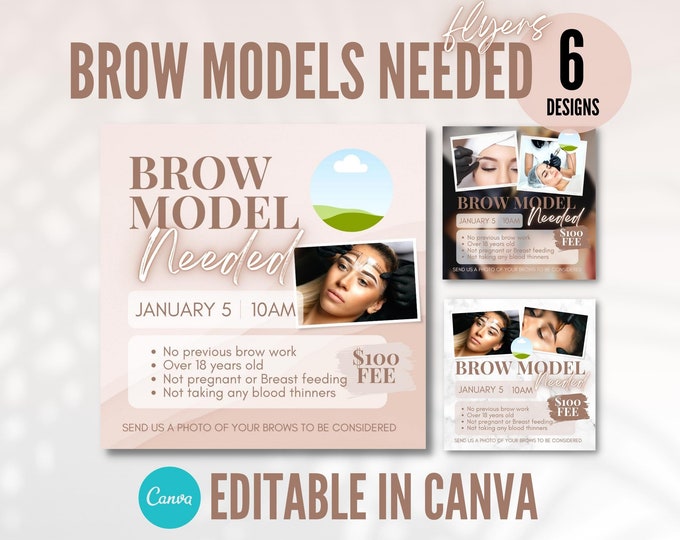 Brow Models Needed Flyer - Editable With Paid Canva Account - Etsy