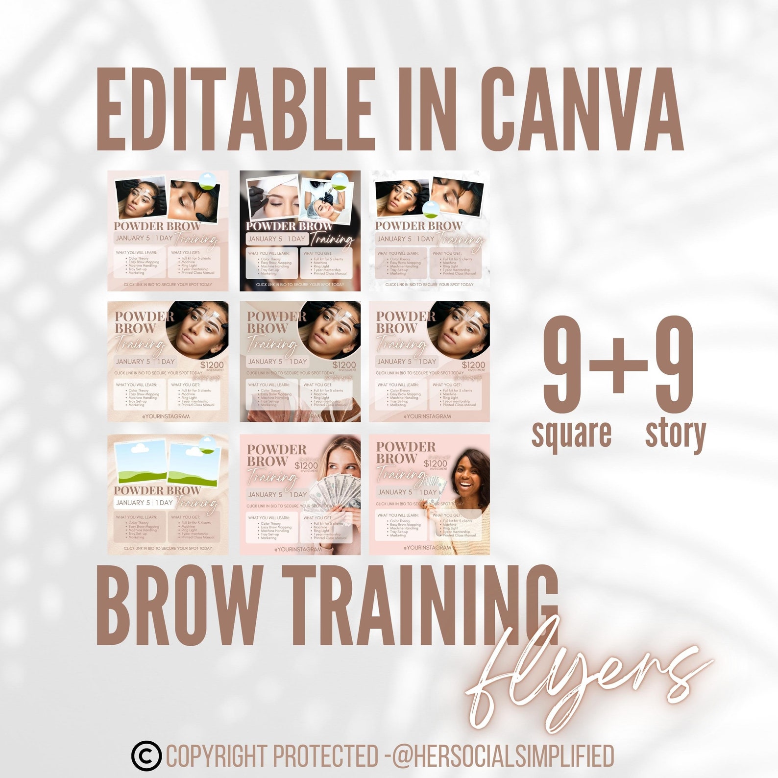 DIY Powder Brow Class Flyer Instant Download Eyebrow Flyer - Etsy