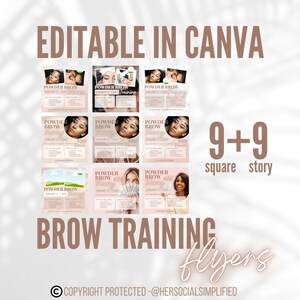 DIY Powder Brow Class Flyer, Instant Download, Eyebrow Flyer, Brow Tech ...