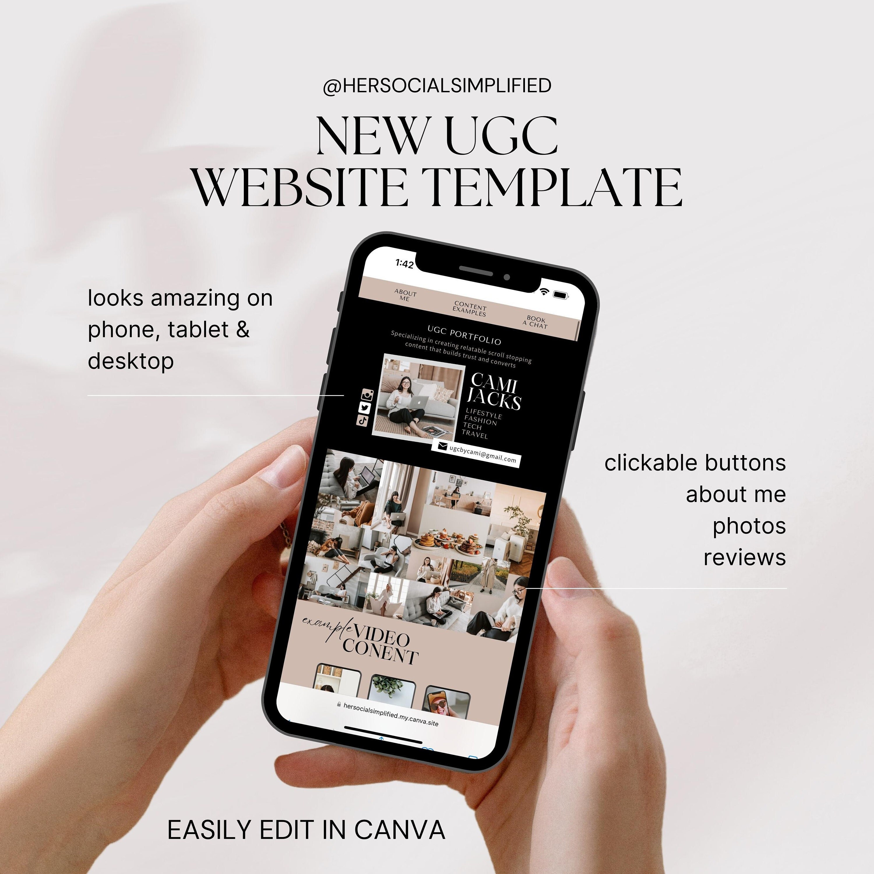 UGC Portfolio Template Looks Amazing and Get Clients Easily Edit in ...