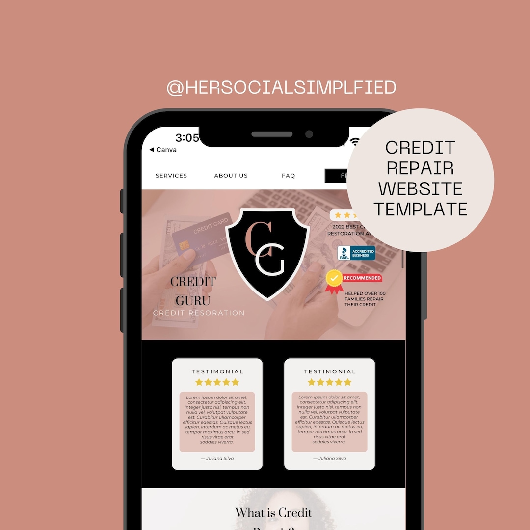 Credit Repair Business Website Template - Easy to Edit - Must Have Paid ...