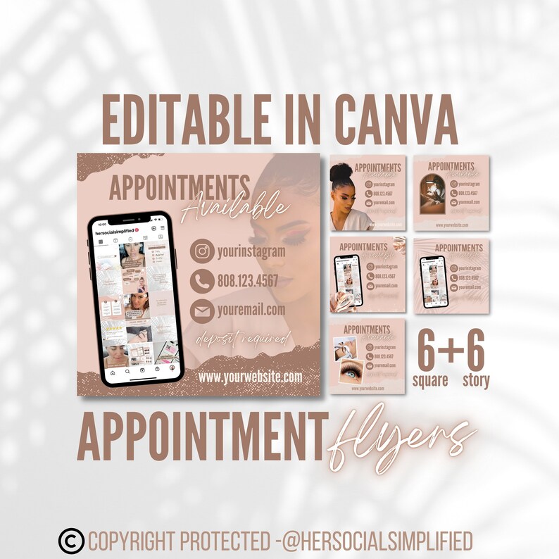 Appointments Available Flyer, Social Media Branding, Book Now, DIY Book ...