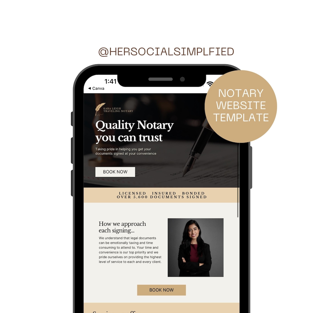 Signing Agent Notary Website Template - See Demo - Easily Edit in ...