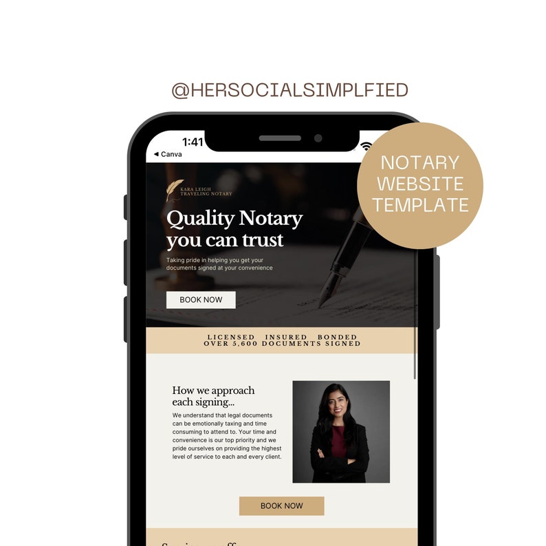 Signing Agent Notary Website Template - See Demo - Easily Edit in ...