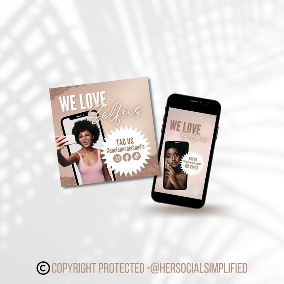 DIY Tag Us in Your Selfie Template Social Media Flyer. | Etsy