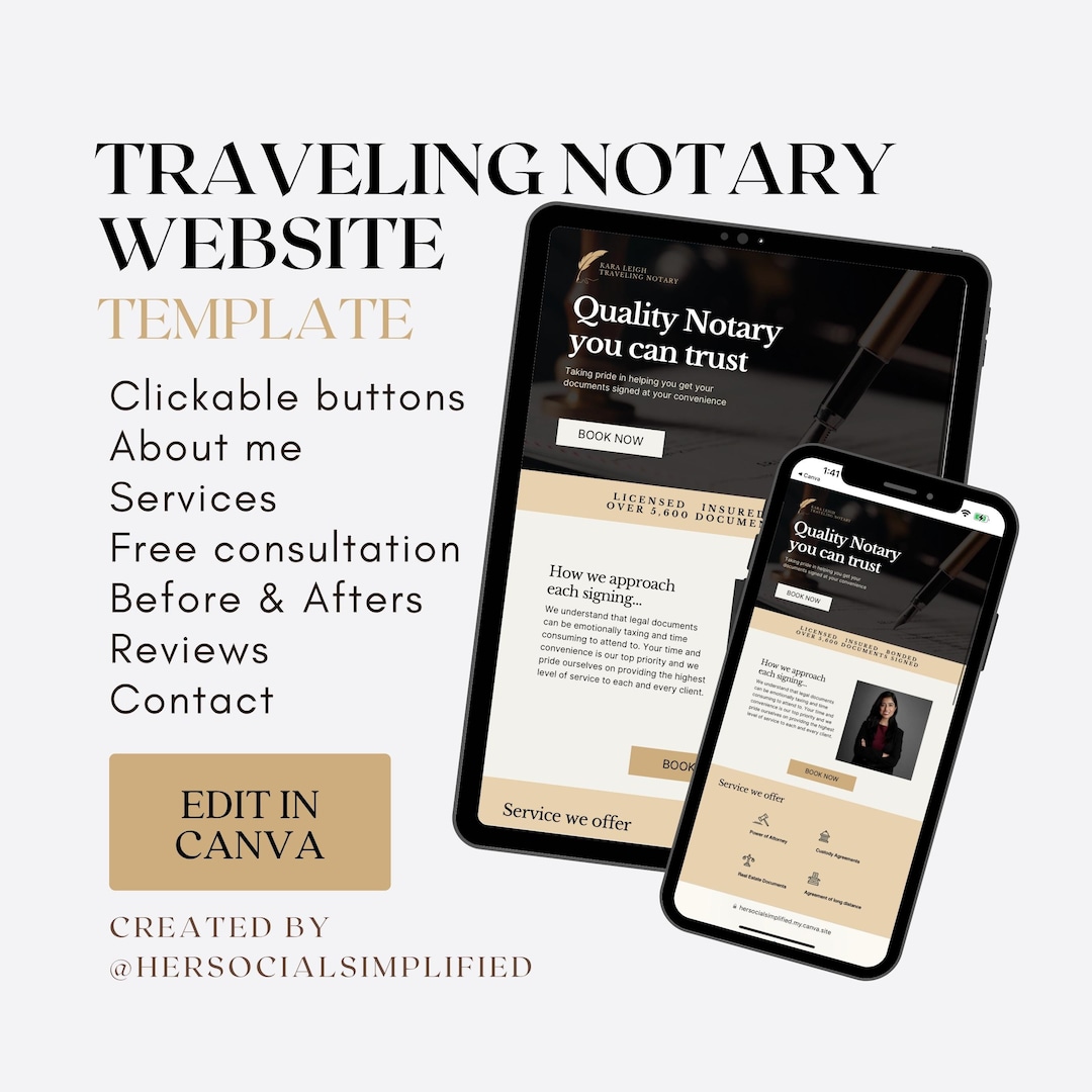 Real Estate Notary Website Template - See Demo - Easily Edit in Minutes ...