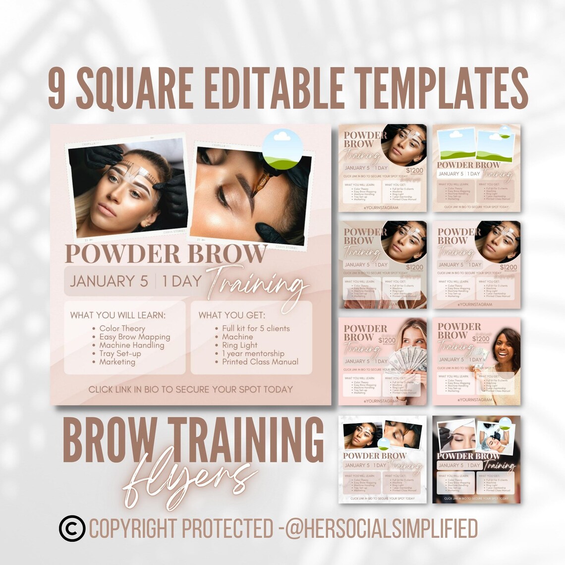 DIY Powder Brow Class Flyer Instant Download Eyebrow Flyer - Etsy