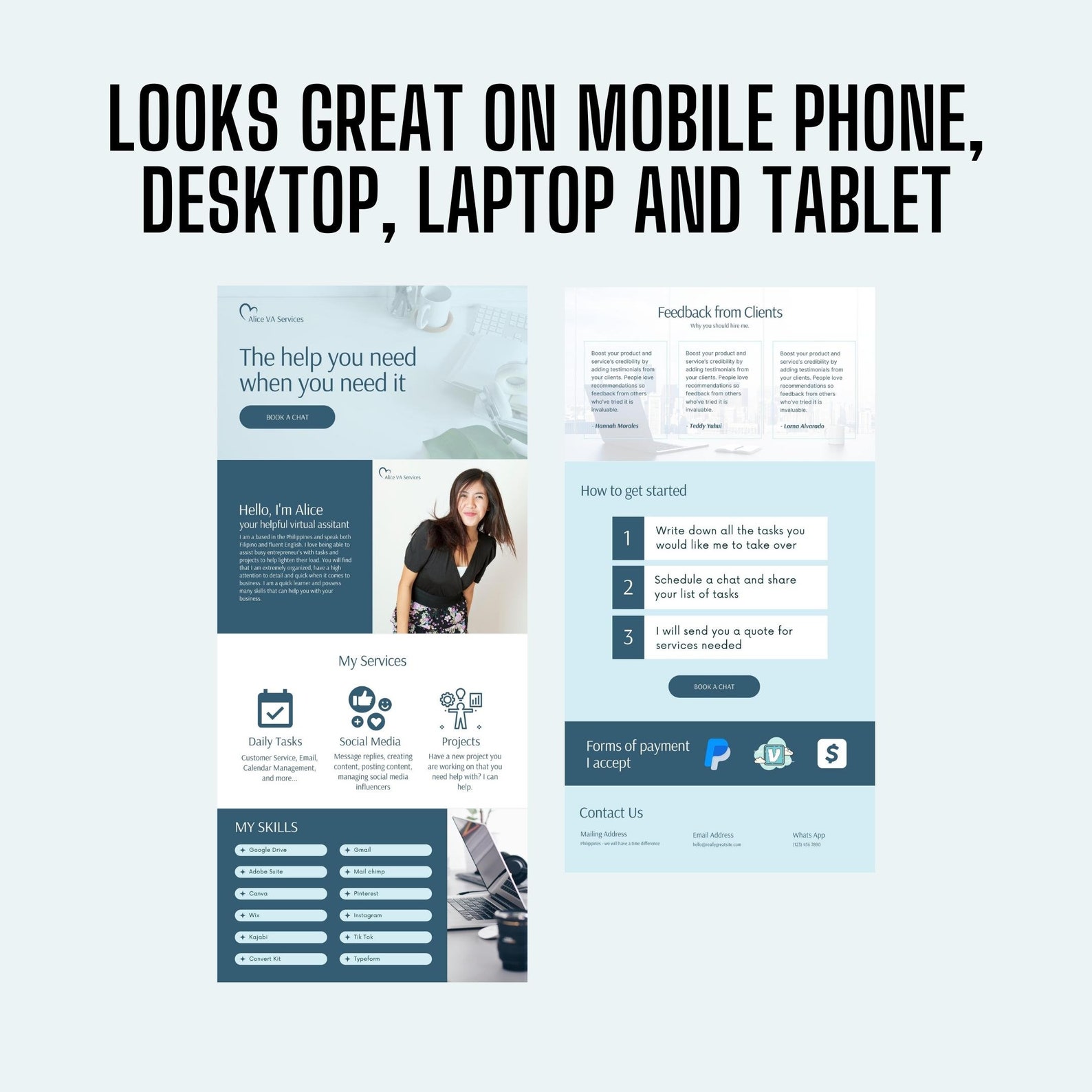 Personal Assistant Freelancer Template With Clickable - Etsy