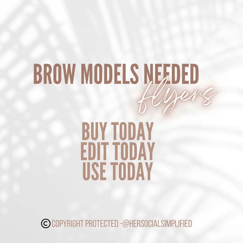 Brow Models Needed Flyer Editable With Paid Canva Account | Etsy