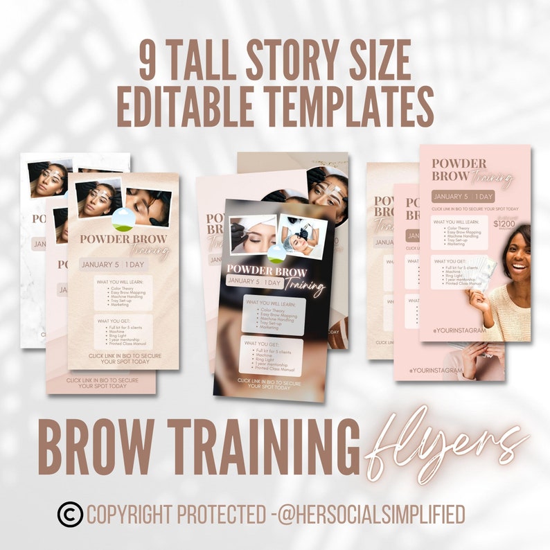 DIY Powder Brow Class Flyer Instant Download Eyebrow Flyer - Etsy