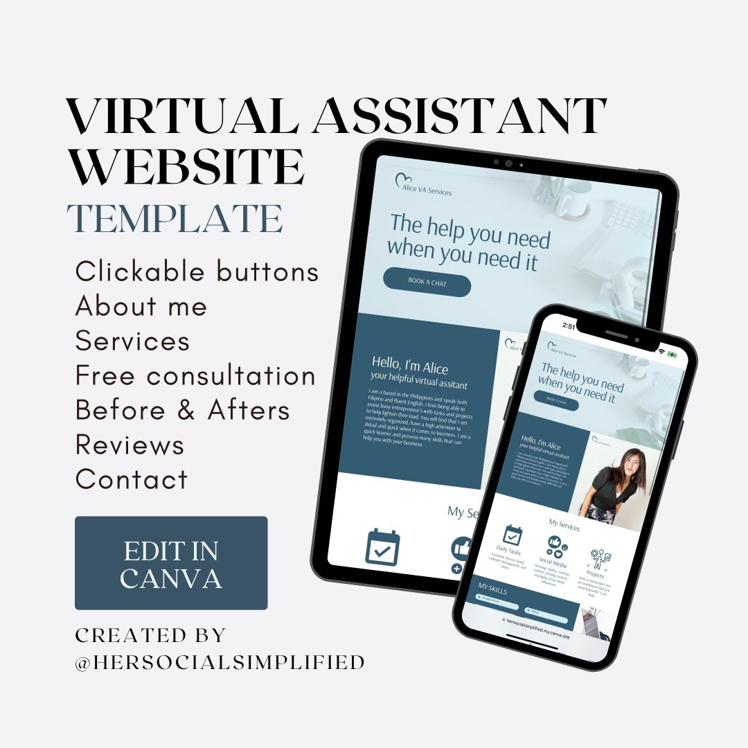 Personal Assistant - Freelancer - Template - With Clickable Buttons ...