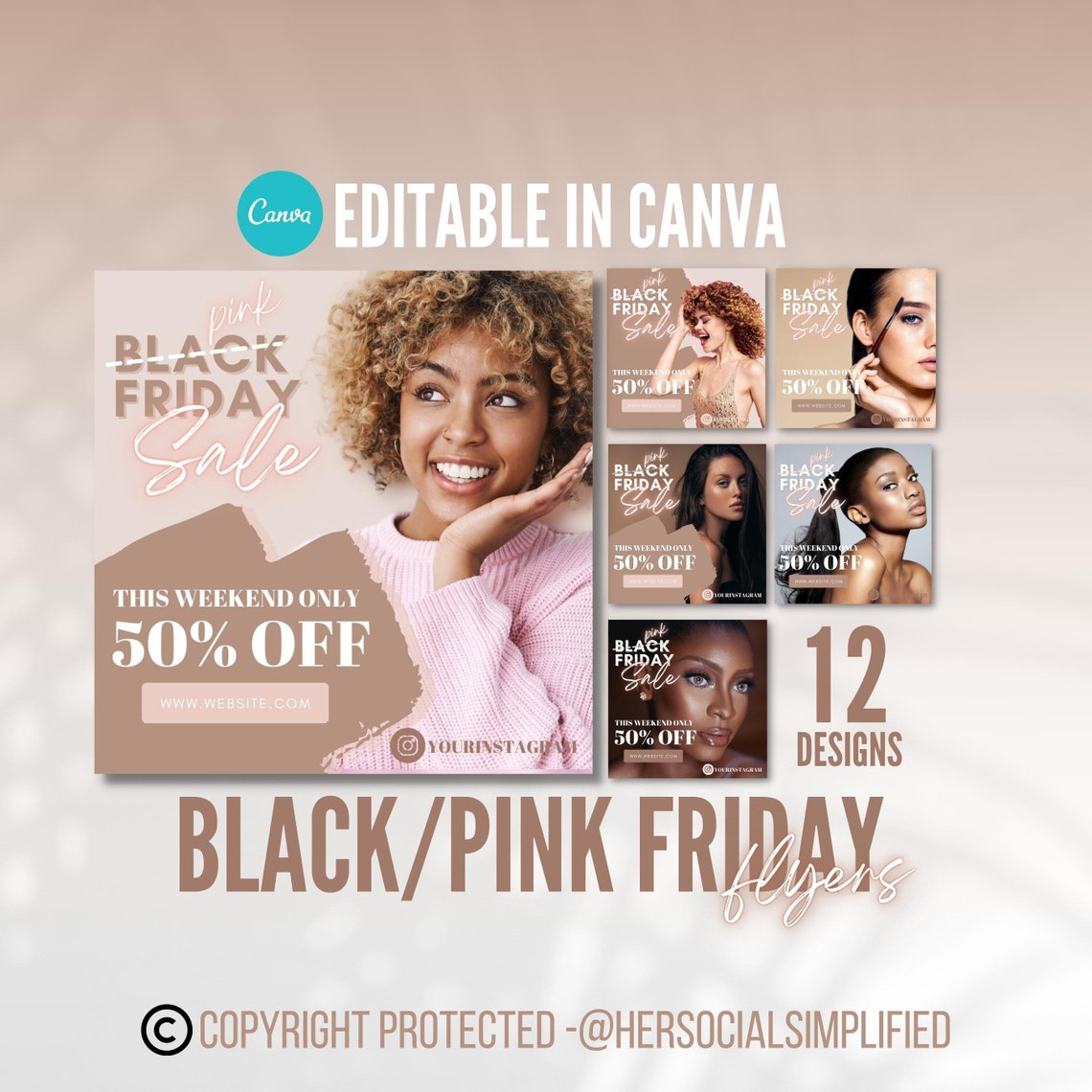 Pink Friday Sale Flyer Black Friday Sale Flyer Diy Instagram | Etsy