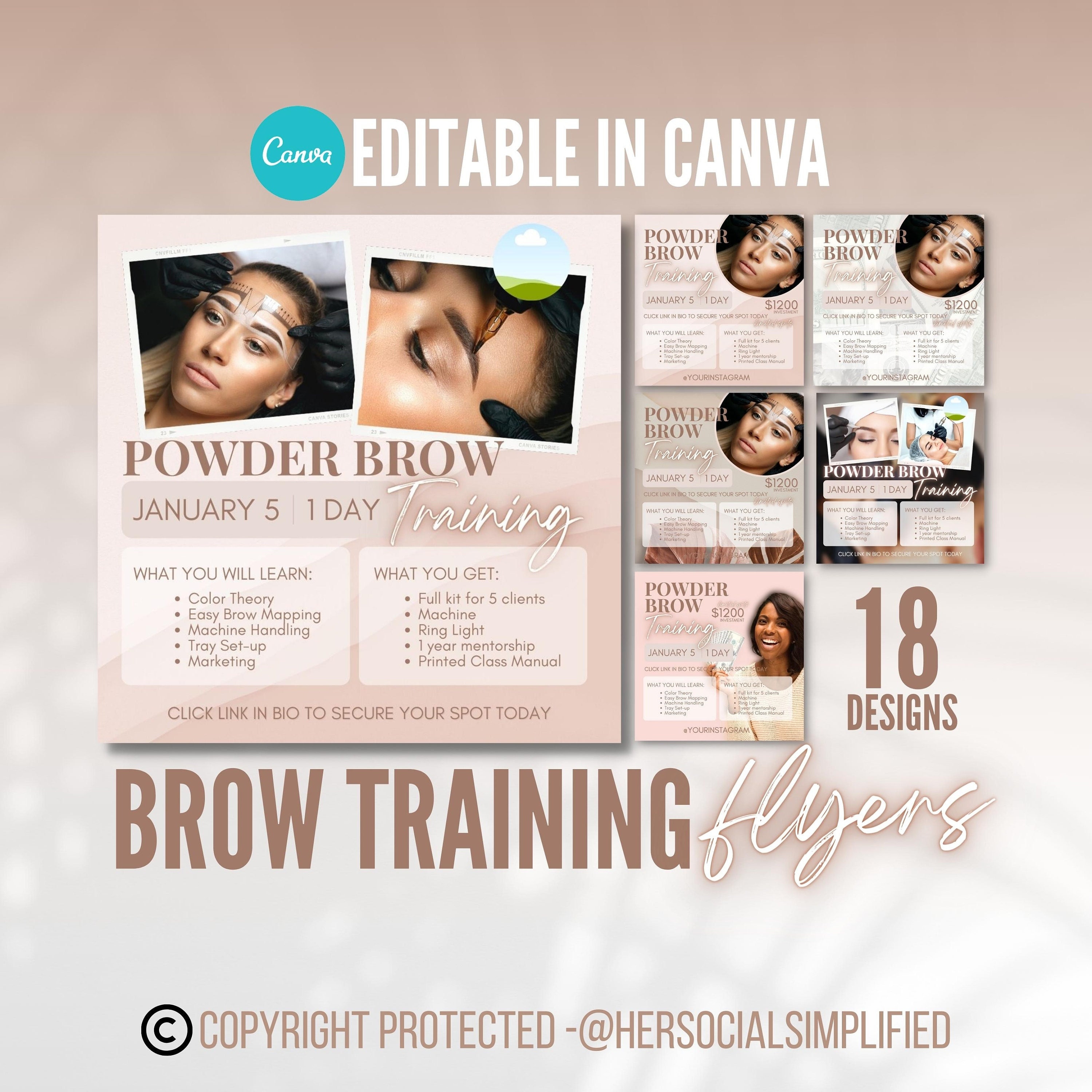 Brow Class Flyer for Social Media - Etsy