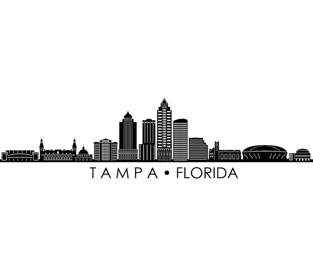 TAMPA Florida Usa SKYLINE City Outline Silhouette Vector Graphics Svg ...