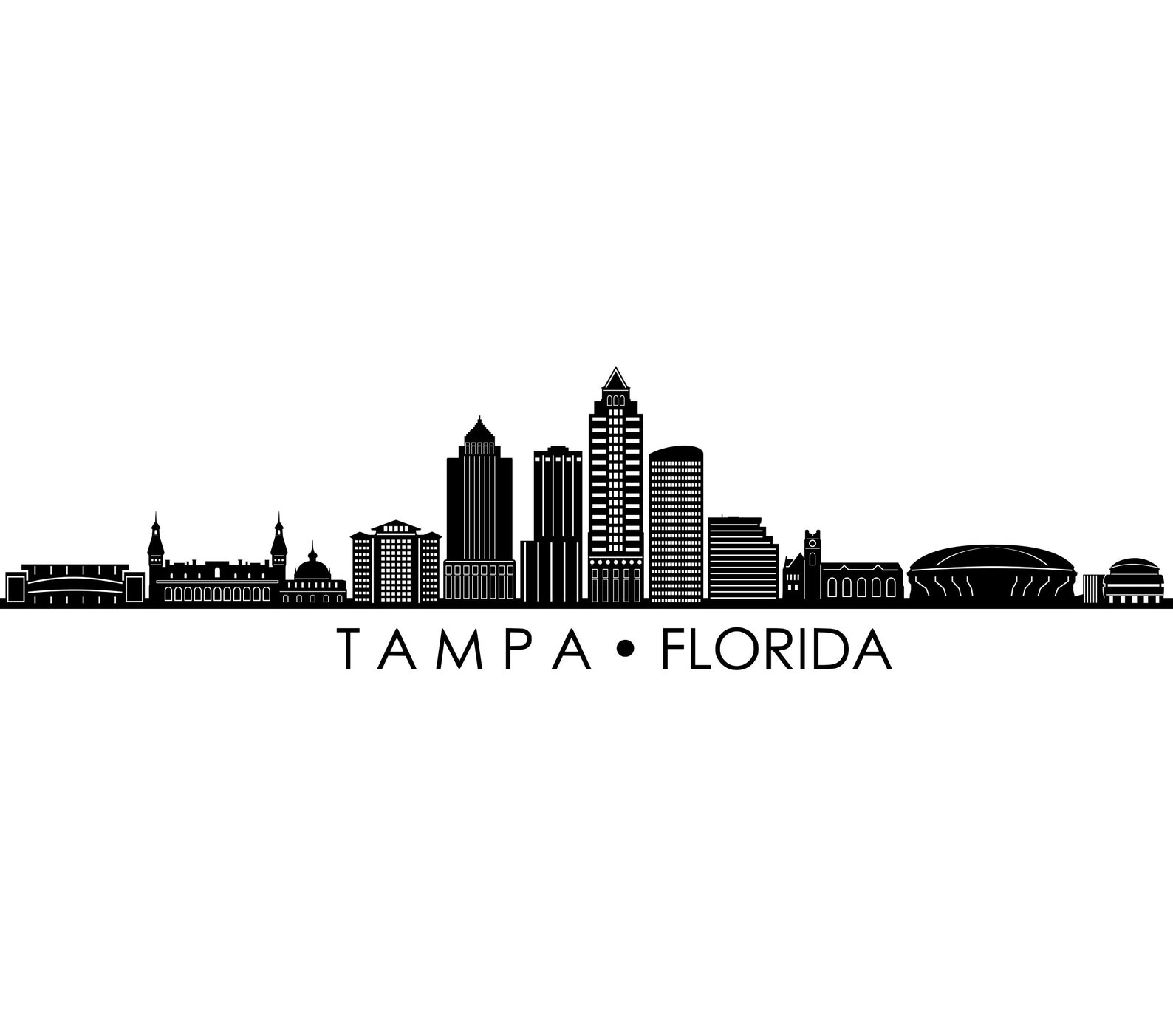 TAMPA Florida Usa SKYLINE City Outline Silhouette Vector - Etsy TAMPA Florida Usa SKYLINE City Outline Silhouette Vector - Etsy