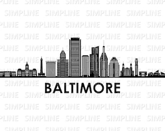Baltimore Maryland Silhouette | Etsy
