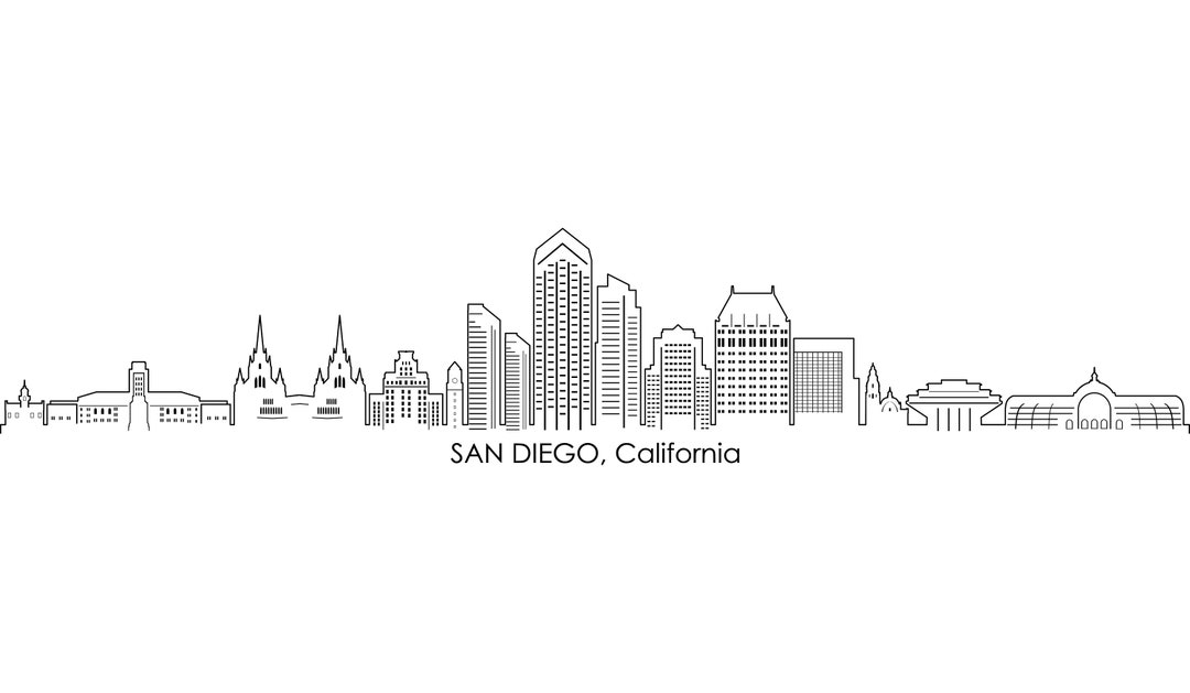 San Diego Skyline Vector San Diego Skyline Vector Art, Icons, And