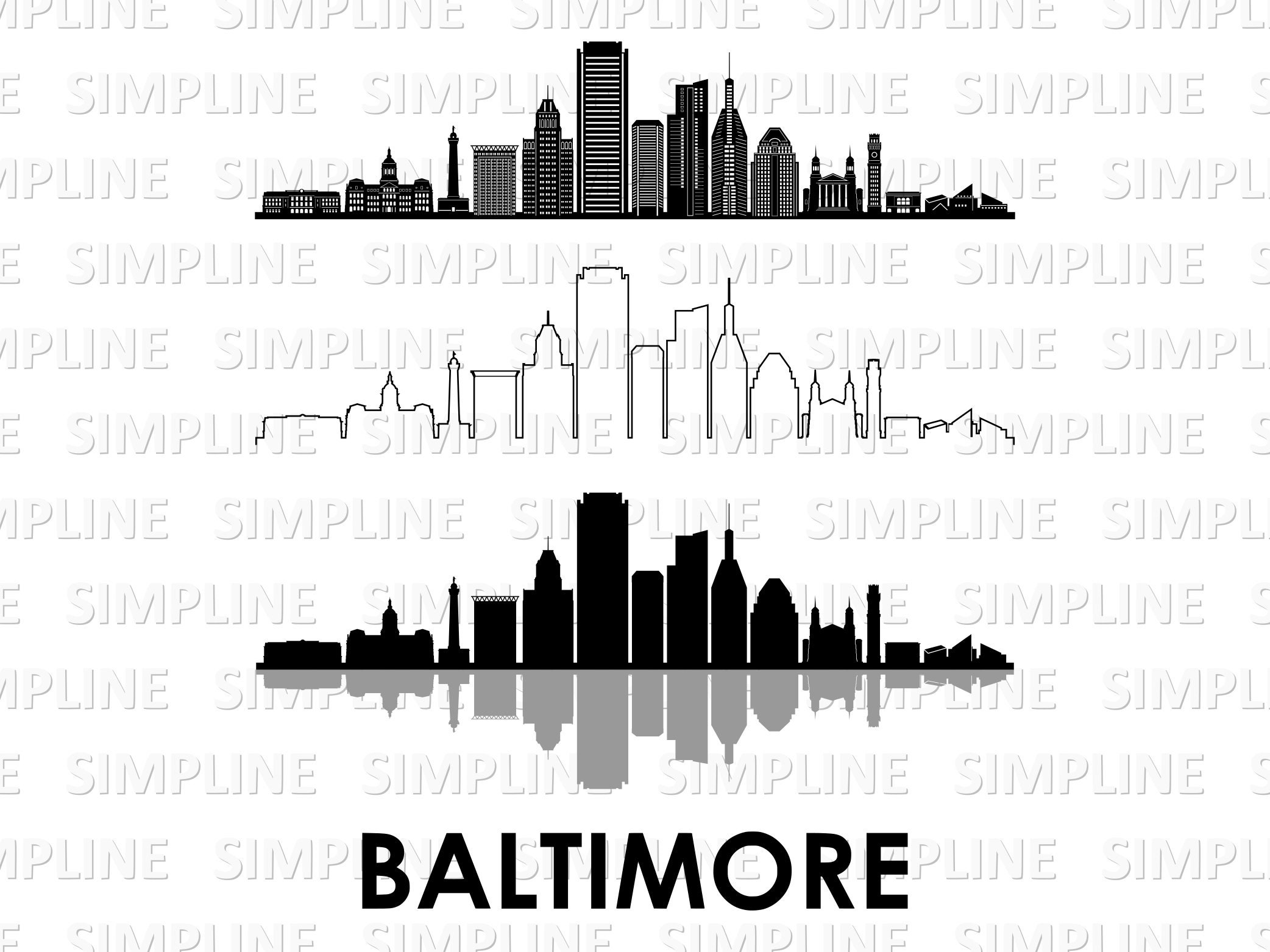 Baltimore Skyline Outline Baltimore City Outline Images – Browse