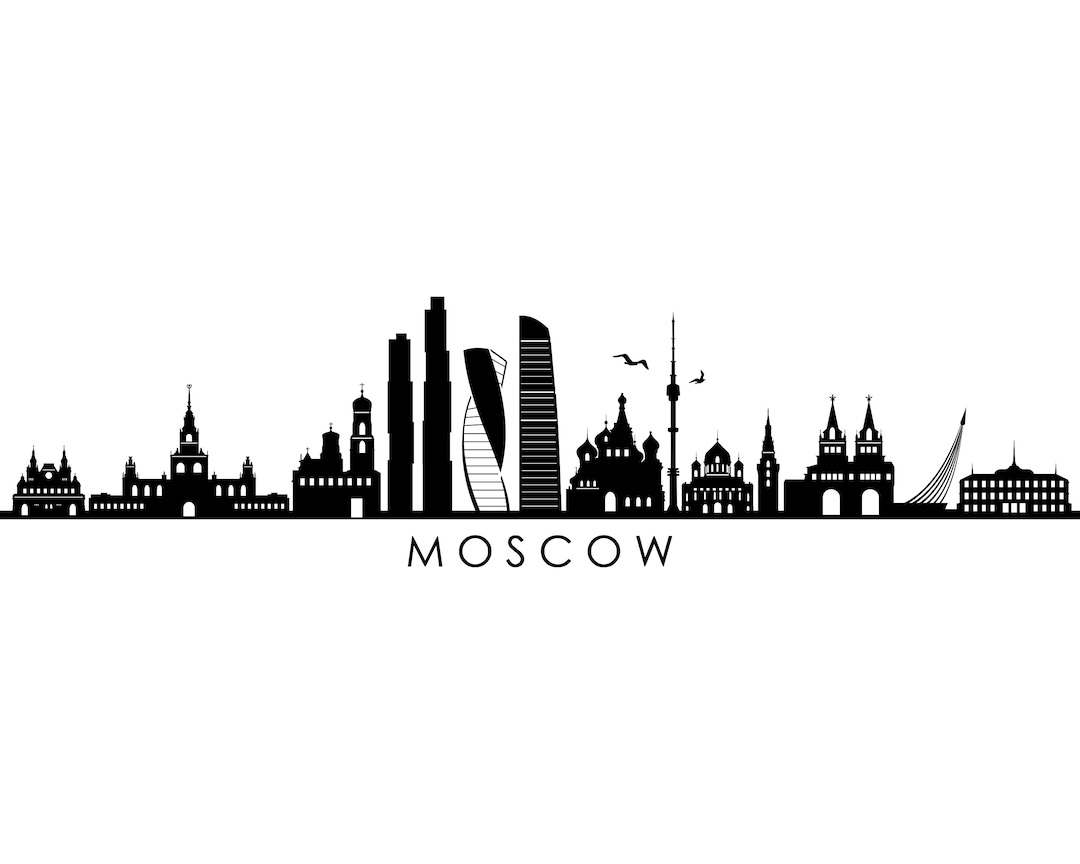 MOSCOW Kremel Russia SKYLINE City Outline Silhouette Vector Graphic Svg ...