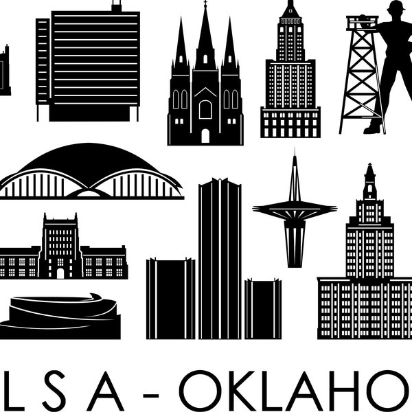Tulsa Skyline - Etsy