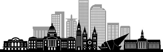 DENVER SKYLINE Outline Silhouette Vector Svg Eps Jpg Png - Etsy