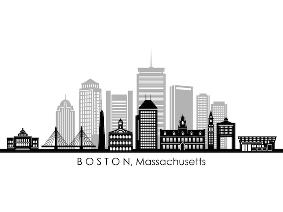 Embellishments Boston Massachusetts Skyline Boston Massachusetts Vector ...