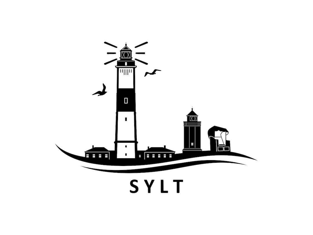 SYLT Nordsee Insel SKYLINE City Umriss Silhouette Vektor Grafik svg eps ...