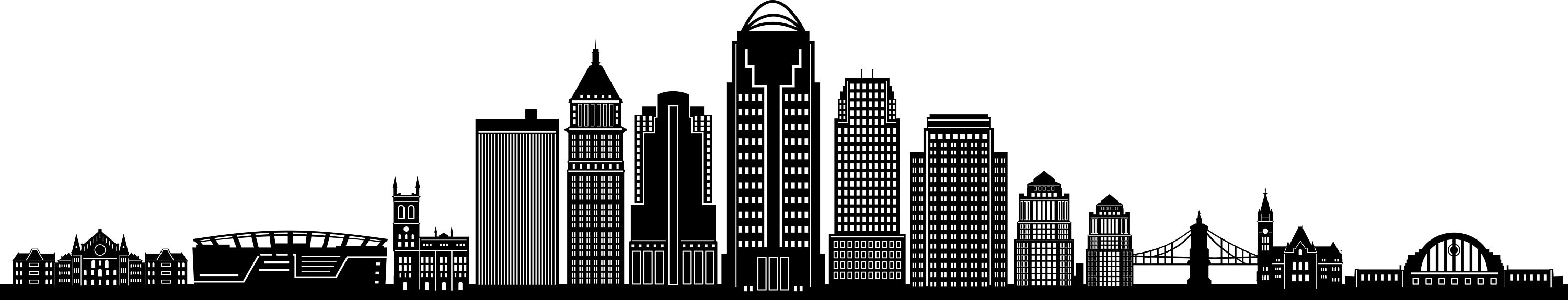 CINCINNATI City OHIO SKYLINE Outline Silhouette Vector svg eps | Etsy