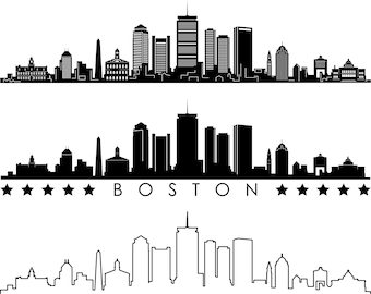 Boston Skyline | Etsy