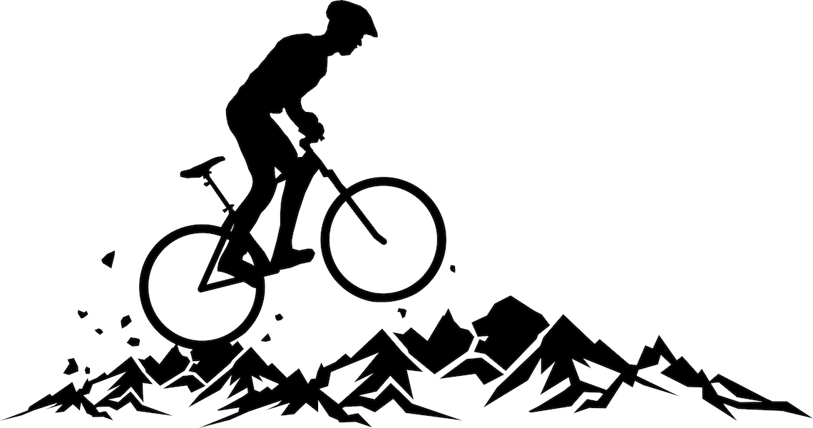 VÉLO DE MONTAGNE MOUNTAIN BIKE Contour Silhouette Vector svg eps jpg ...