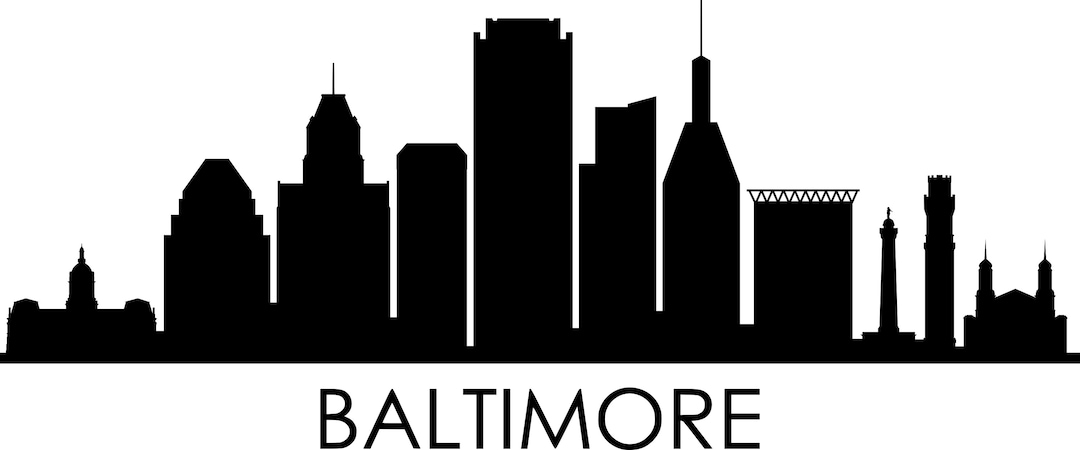 BALTIMORE MARYLAND City SKYLINE Outline Silhouette Vector Svg Eps Jpg ...