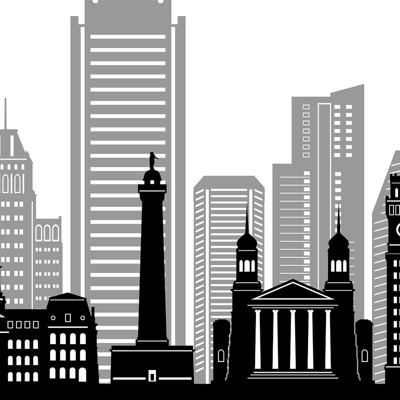 Baltimore Skyline Vector - Etsy
