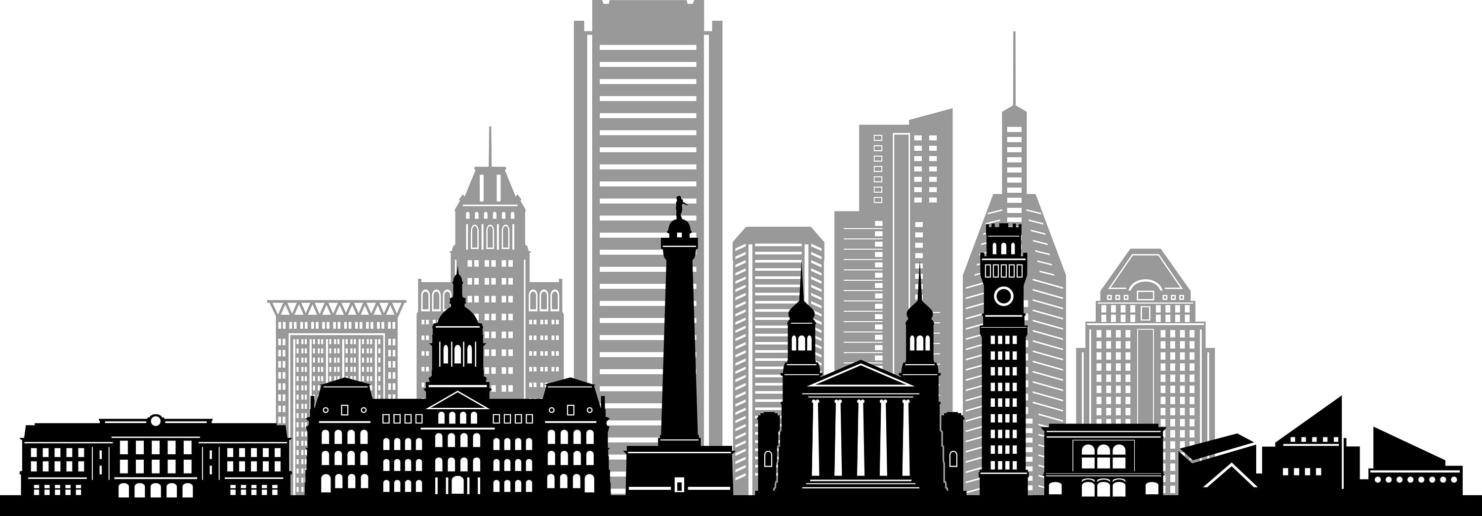 BALTIMORE MARYLAND City SKYLINE Outline Silhouette Vector Svg Eps Jpg ...